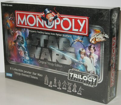 Star Wars Monopoly Original Trilogy Edition Board Game 8 Pewter Tokens ...