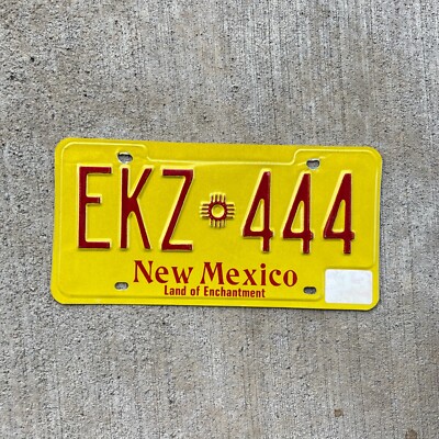 1982 New Mexico License Plate EKZ 444 Repeating YOM DMV Clear Ford ...