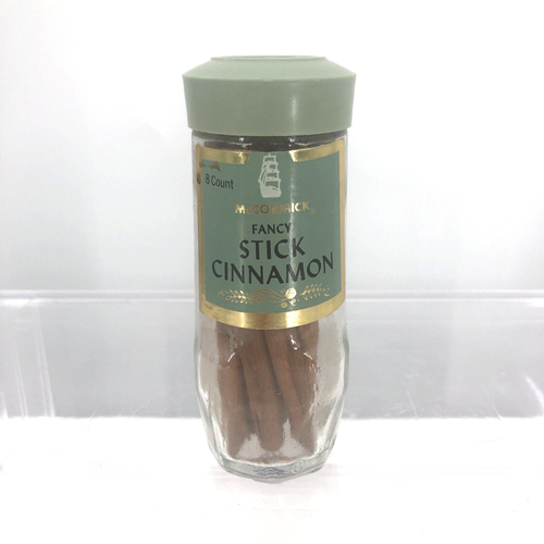 VTG Fancy Stick Cinnamon McCormick Spice Jar Glass Bottle 70s Green Lid ...