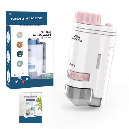 Portable Mini Pocket Microscope 60X-120X Handheld Microscope With LED ...