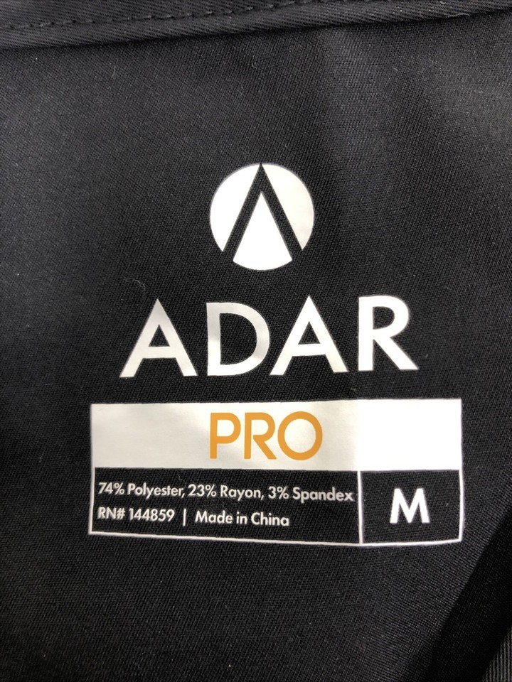 ADAR PRO Nurse Scrubs Shirt Top Short Sleeve Black Sz M NWT | eBay