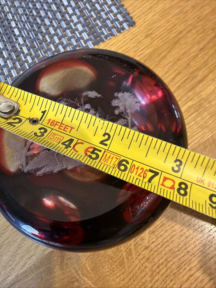WEBB CORBETT GLASS FACETED PAPERWEIGHT (10408) Red Glass 5 Facets | eBay