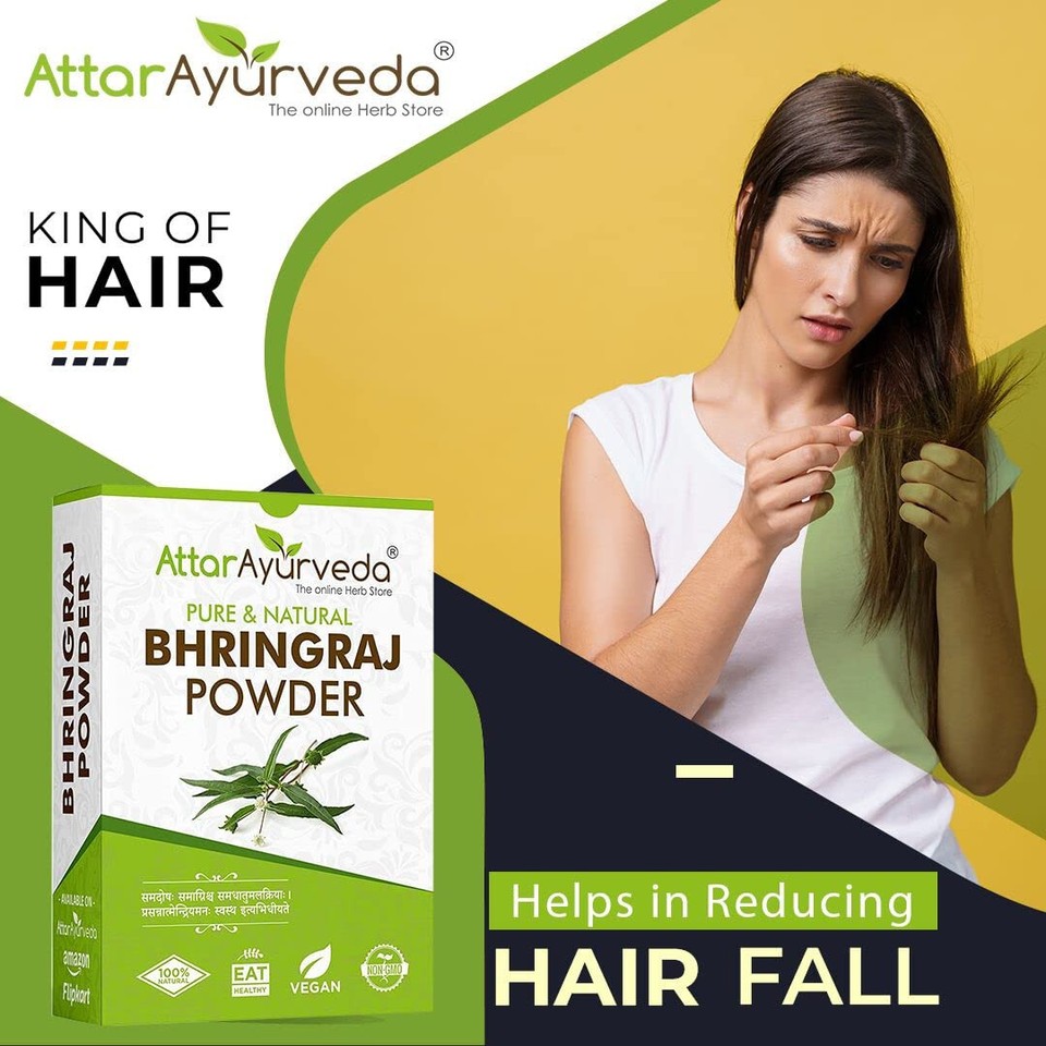 Attar Ayurveda Natural Bhringraj Powder for hair growth (100 Grams) | eBay