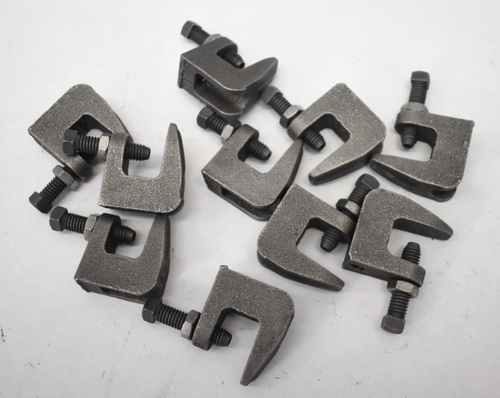 Lot of 10 FNW 3/8" Plain Malleable Iron Wide Mouth Beam Clamps Screw ...