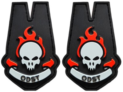 HALO RED/BLACK PVC RUBBER ODST PATCH | 2PC HOOK BACKING 3"x2" | eBay