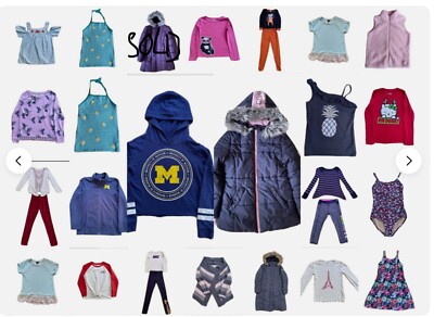 Lot 77 Girl clothes size 9 10-12 Coats Jackets Top Dress Skirt Pajamas ...