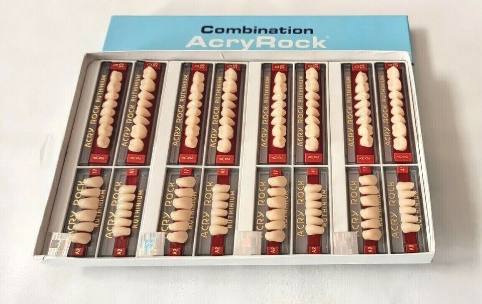 Teeth Acrylic Denture Ruthinium Acryrock 4 Full Set A1 M13, M14, M15 ...