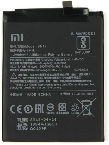 For Xiaomi Redmi 6 Pro BN47 100% Original 3900mAh Internal Battery ...