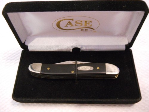 2022 CASE XX 22087 2 BLADE POCKET KNIFE WITH ORIGINAL BLACK CASE MINT L ...