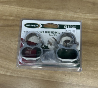 Weaver See Thru Scope Rings, 1" Silver, Ruger 10/22, 49734, BR-74 | eBay