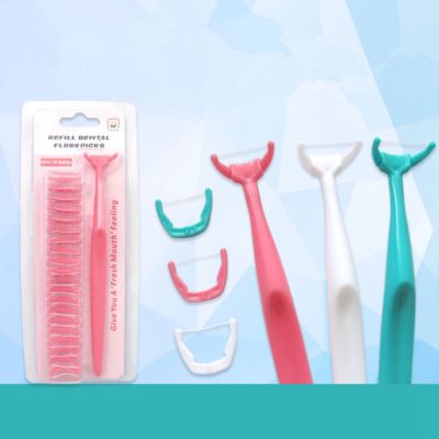 1 Set Dental Floss Handle Holder Disposable Heads Oral Cleaner Tooth ...