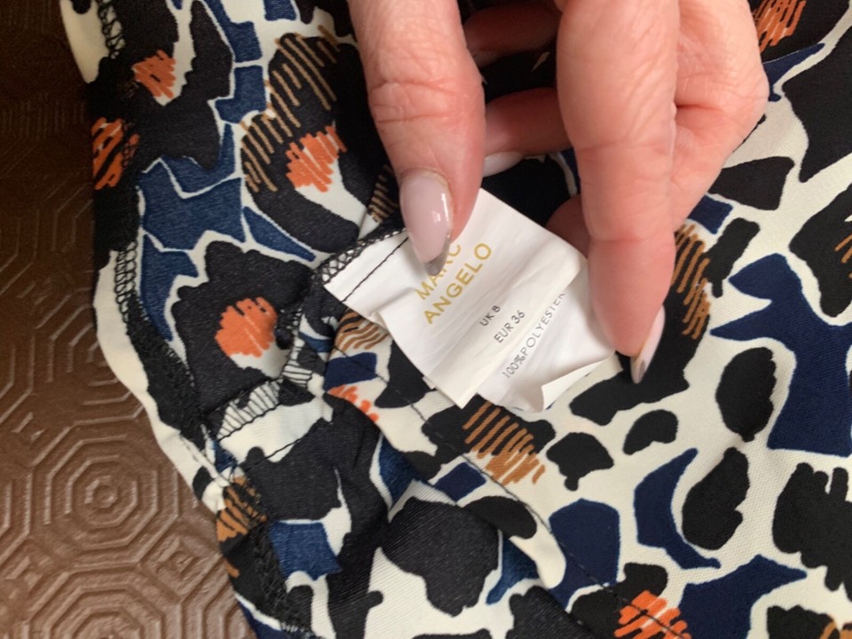 MARC ANGELO TOP BLOUSE SHIRT PEPLUM Fitted waist Pink Uk 8 long sleeve ...