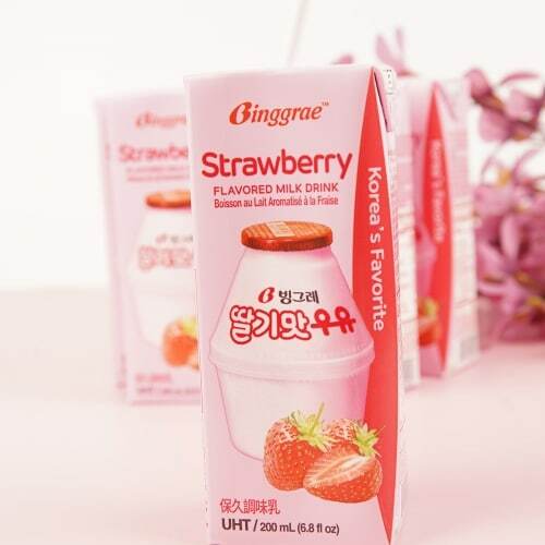 Binggrae Strawberry Flavored Milk Drink Tasty Rich Vitamins 200ml x6 ...