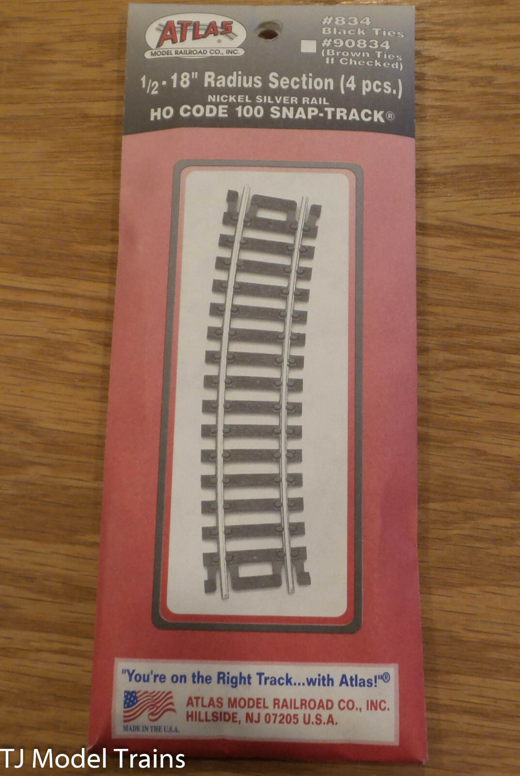 Atlas HO #834 (1/2 18" Radius Sections 4pcs.) Code 100, Nickel Silver ...