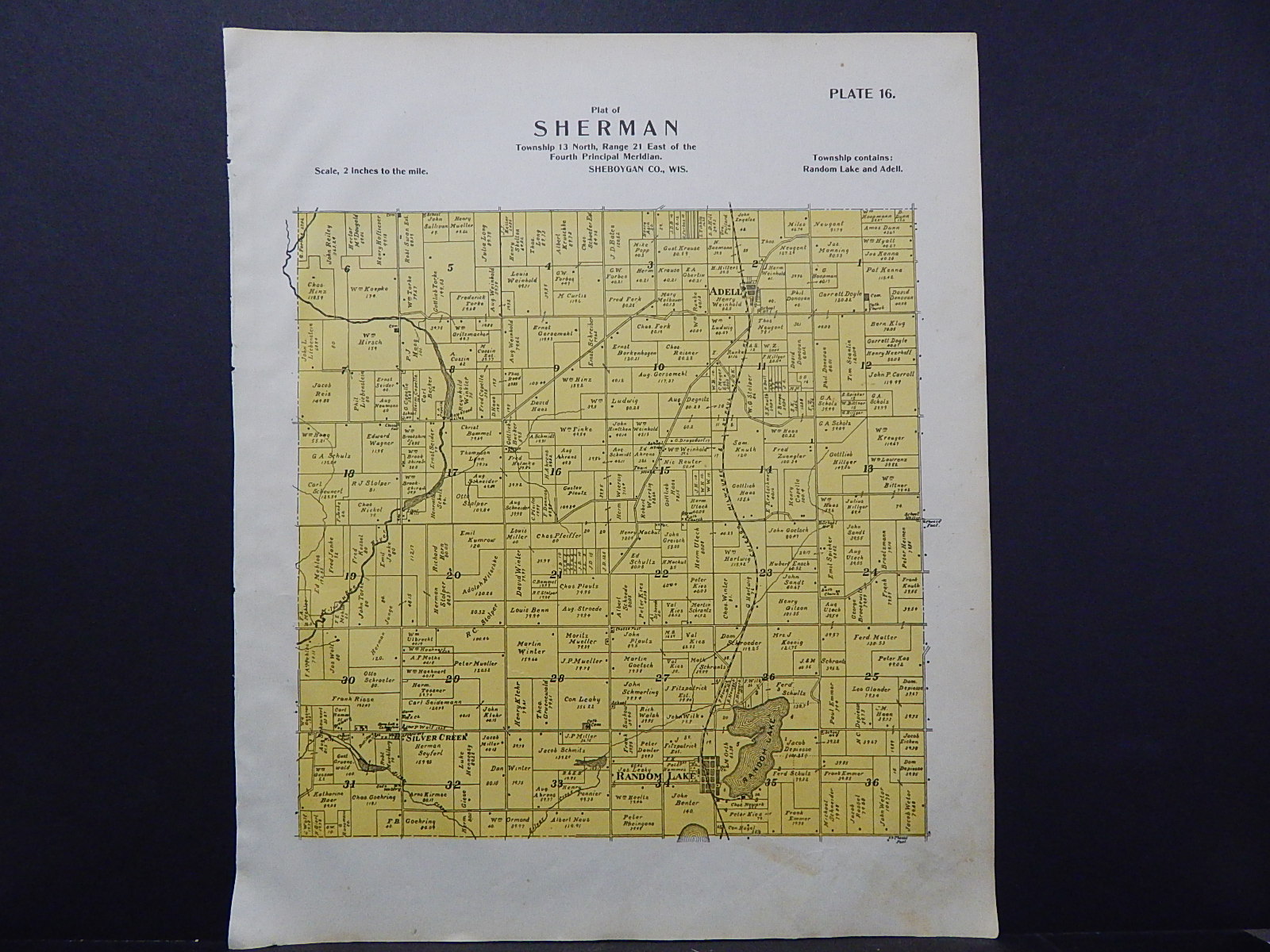 Wisconsin, Sheboygan County, 1902 Plat Map Sherman Township K20#24 | eBay