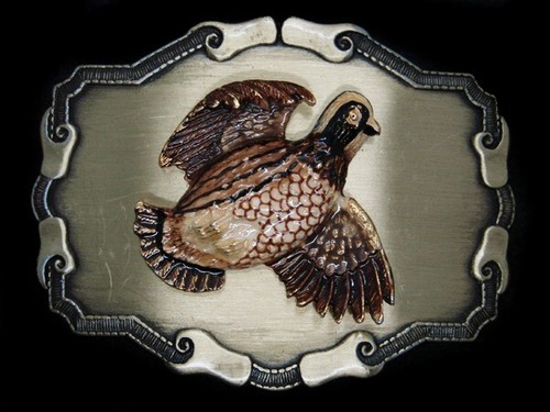 SL15109 VINTAGE 1970s **RUFFED GROUSE** BIRD COMMEMORATIVE BELT BUCKLE ...