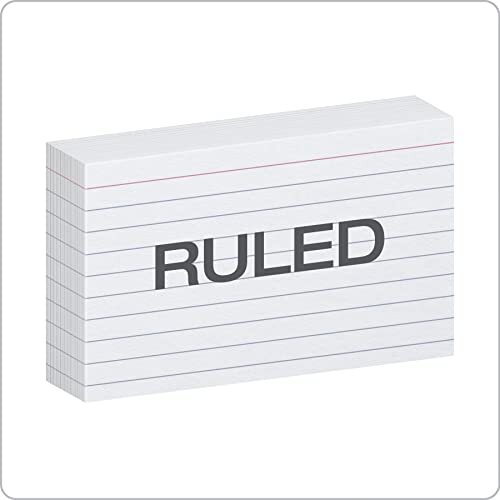 Index Cards 500 Pack 3x5 Index Cards Ruled on Front Blank on Back White ...