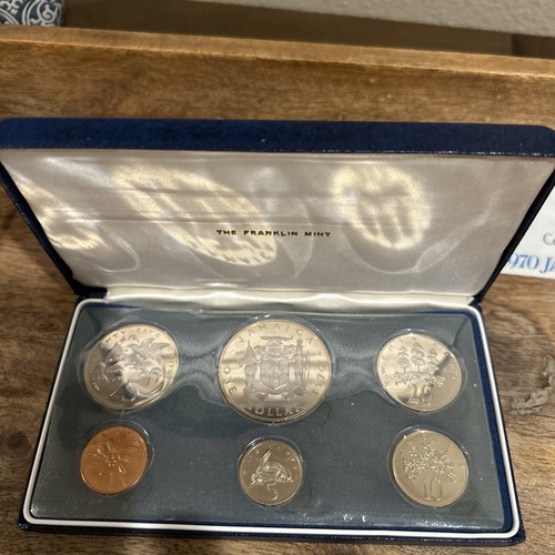 1970 JAMAICA PROOF SET GIFT BOX FRANKLIN MINT LOW MINTAGE 5K MATTE ...