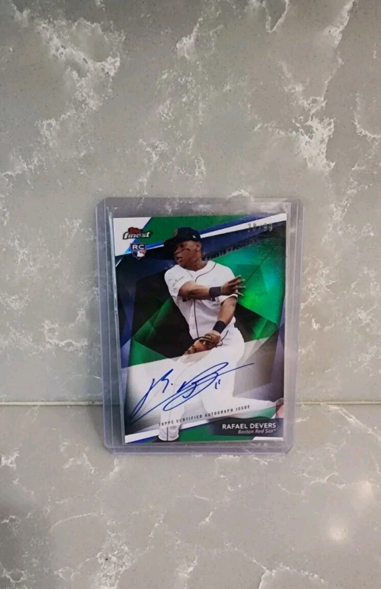 Rafael Devers 2018 Topps Finest Auto Green Refractor #FFA-RD Boston Red ...