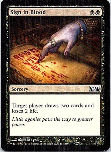 SIGN IN BLOOD MTG M11 Magic Core Set 2011 Common Black NM/LP BULK ...