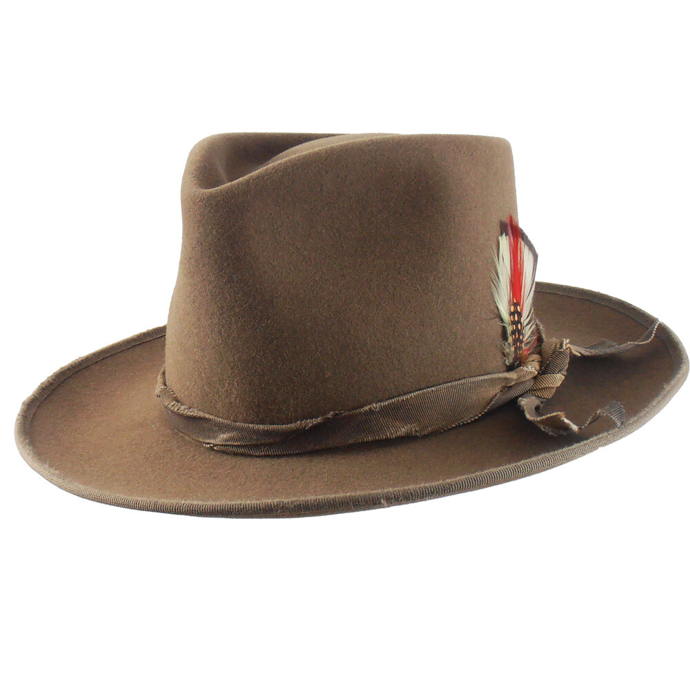 Melegari Fedora hat Street Musician Flat Brim | eBay
