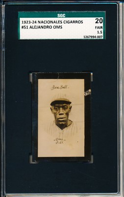 1923-24 Nacionales Alejandro Oms Rookie Card Near HOF SGC 20 = PSA 1.5 ...