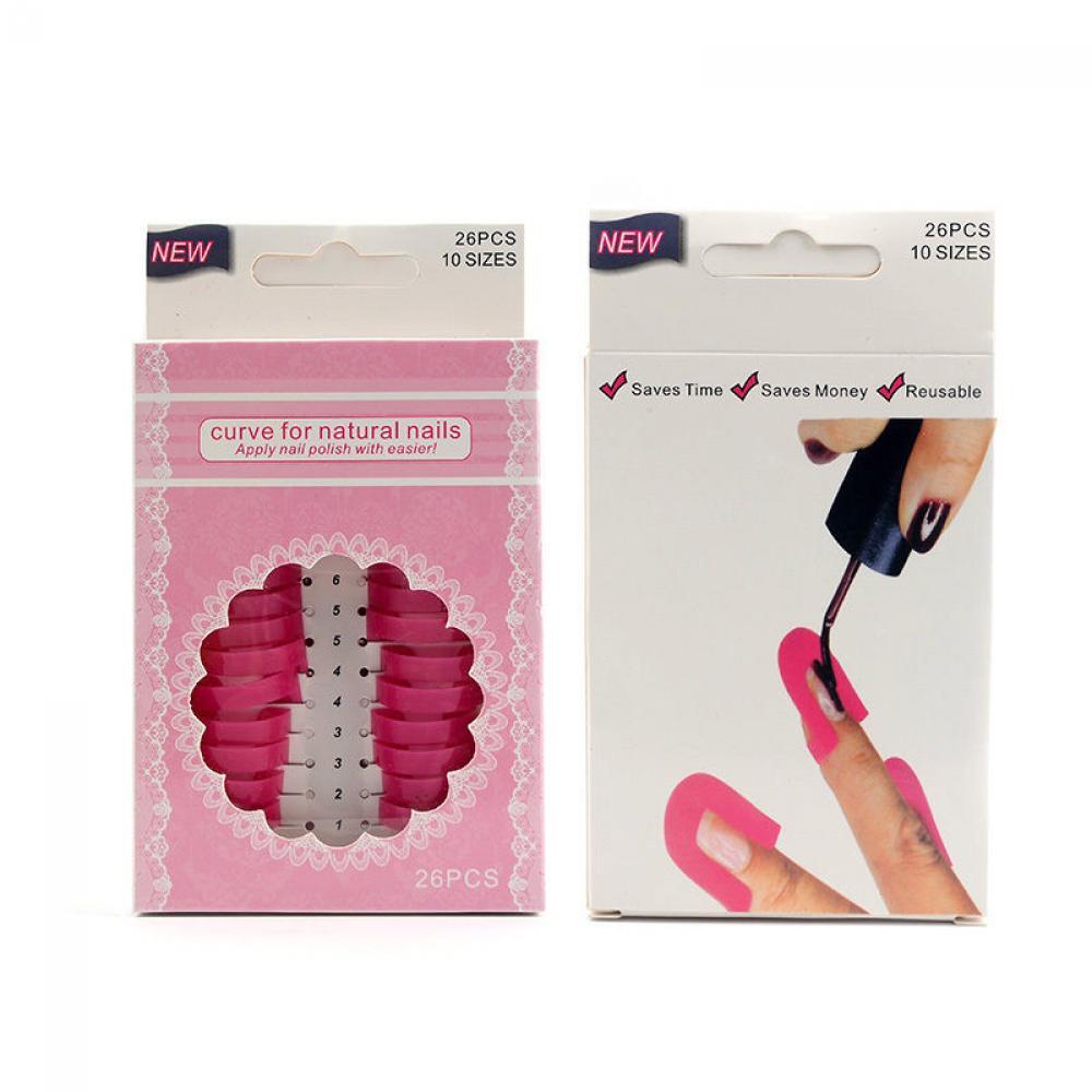 26pcs Pro Finger Case Shield Stencil Tool Protector Nail Polish Mold | eBay