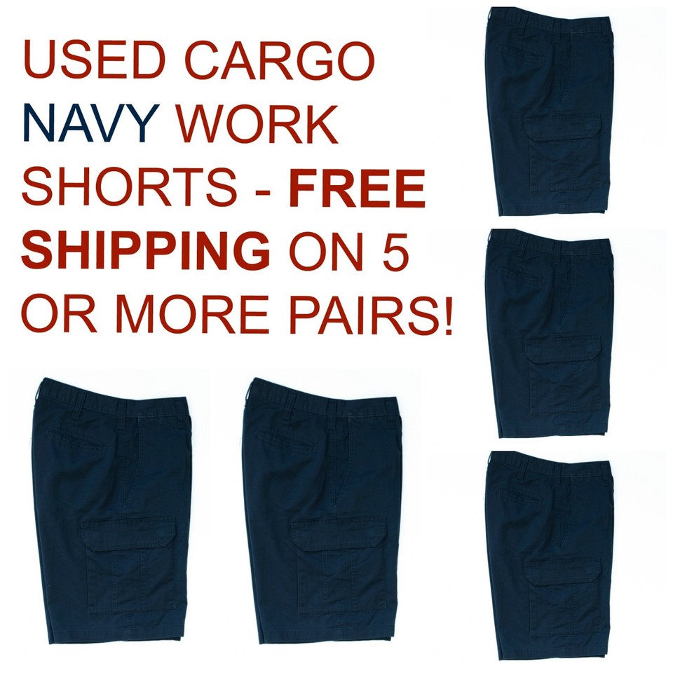 Used Cargo Work Shorts NAVY Cintas, Redkap, Unifirst, G&K, Dickies and ...