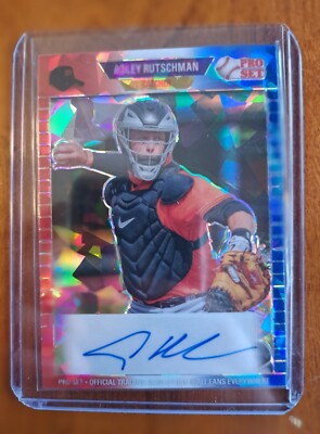2021 Pro Set Adley Rutschman Auto Red White Blue Cracked Ice /3 | eBay