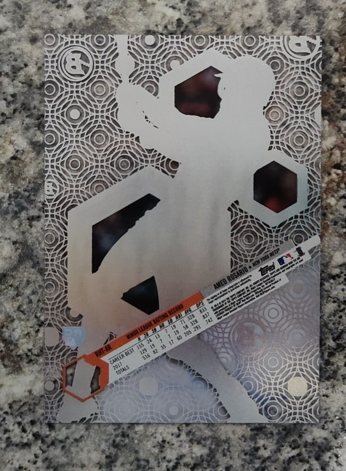 2018 Bowman High Tek Purple Rainbow Diffractor Amed Rosario Rookie RC ...