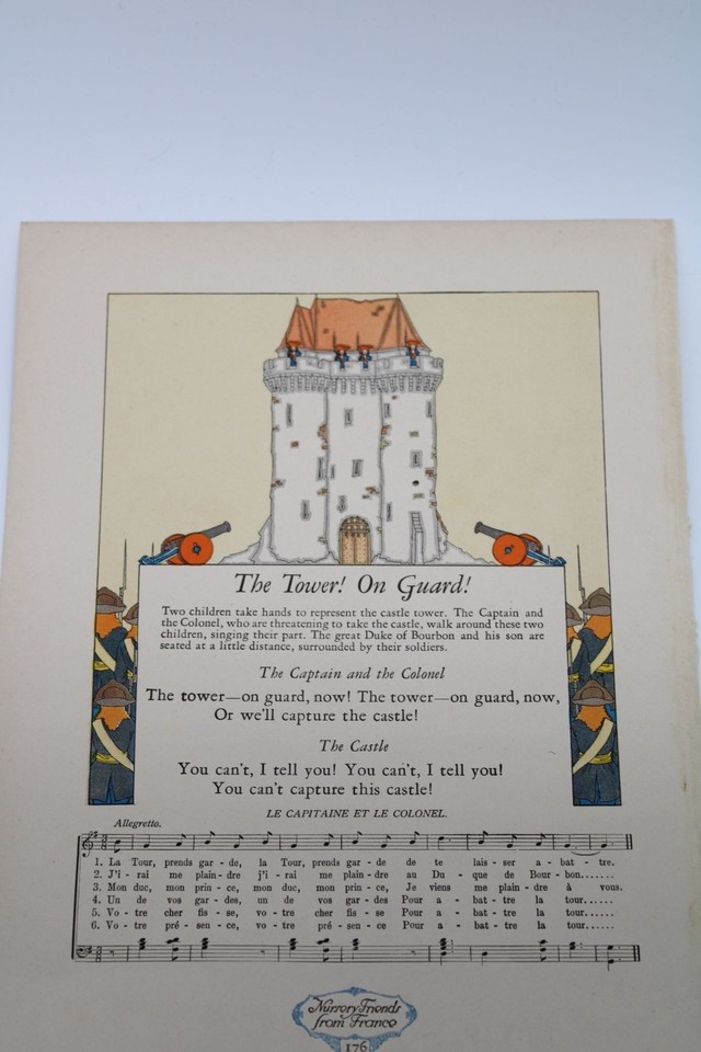 1928 Nursery Rhyme Print France The Tower on Guard 94035 | eBay