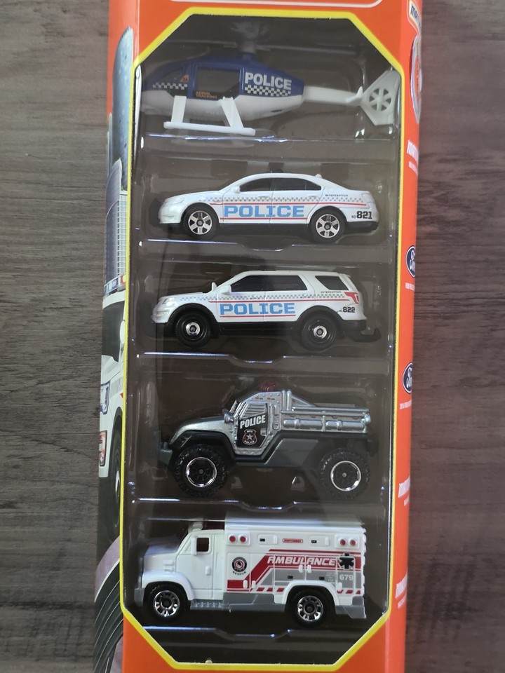 Matchbox 2024-2025 MBX Rescue III & V Police And Rescue 5 Pack. New ...