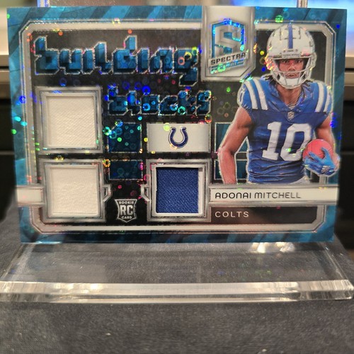 2024 Panini Spectra: Adonai Mitchell Building Blocks Blue Disco Patch ...