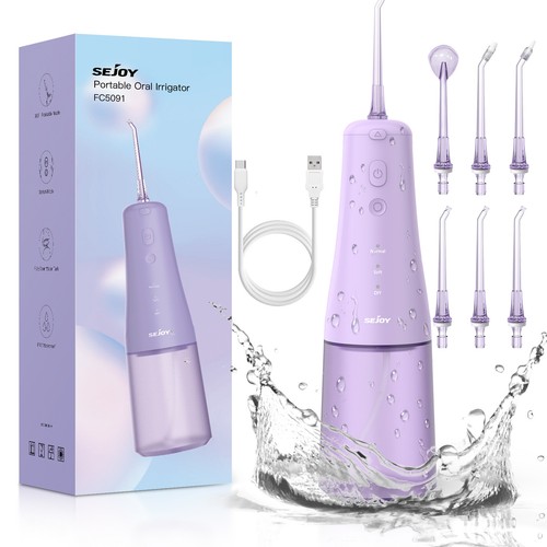 SEJOY Water Flosser Cordless 300ML Travel Oral Irrigator Teeth Cleaner ...