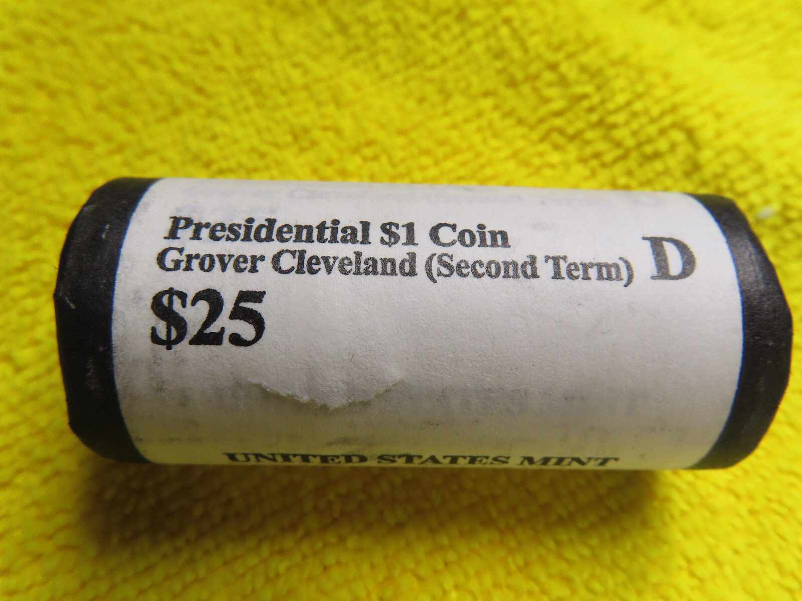 2012 D Cleveland 2nd Term Unopened 25 Coin Mint Roll Presidential Gold ...
