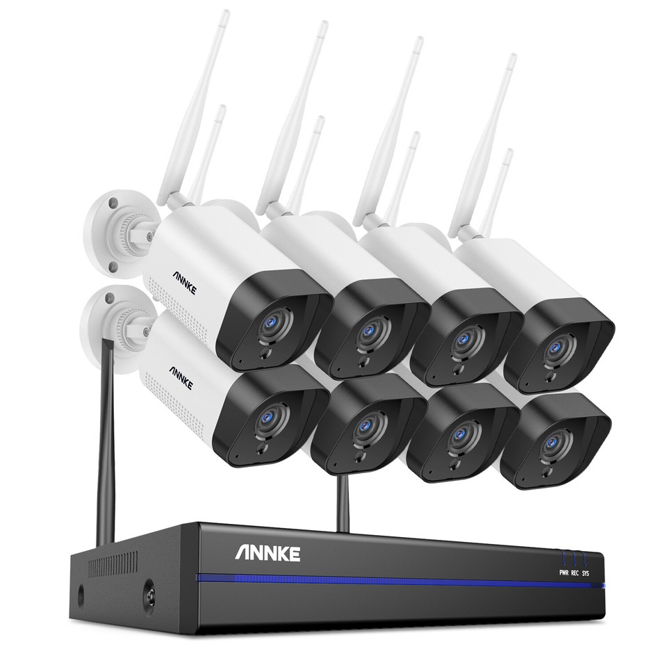 ANNKE Wireless 8CH 5MP NVR 3MP Security IP Camera System Two Way Audio ...