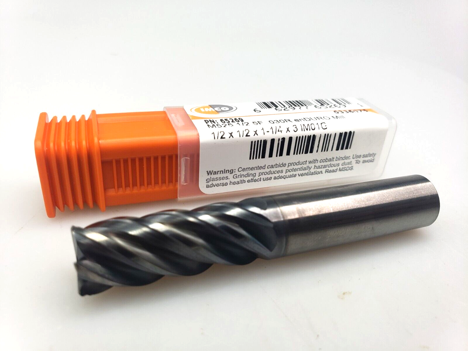 IMCO 1/2" x 1/2 x 1-1/4 x 3 R.03 Solid Carbide End Mill enDURO 5 Flute ...