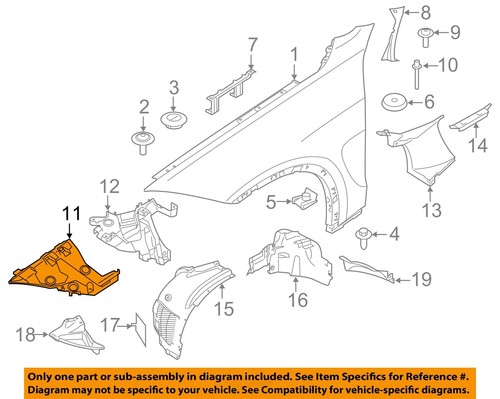 BMW OEM 15-16 X6 Fender-Front Reinforcement Braccket Left 51657337631 ...