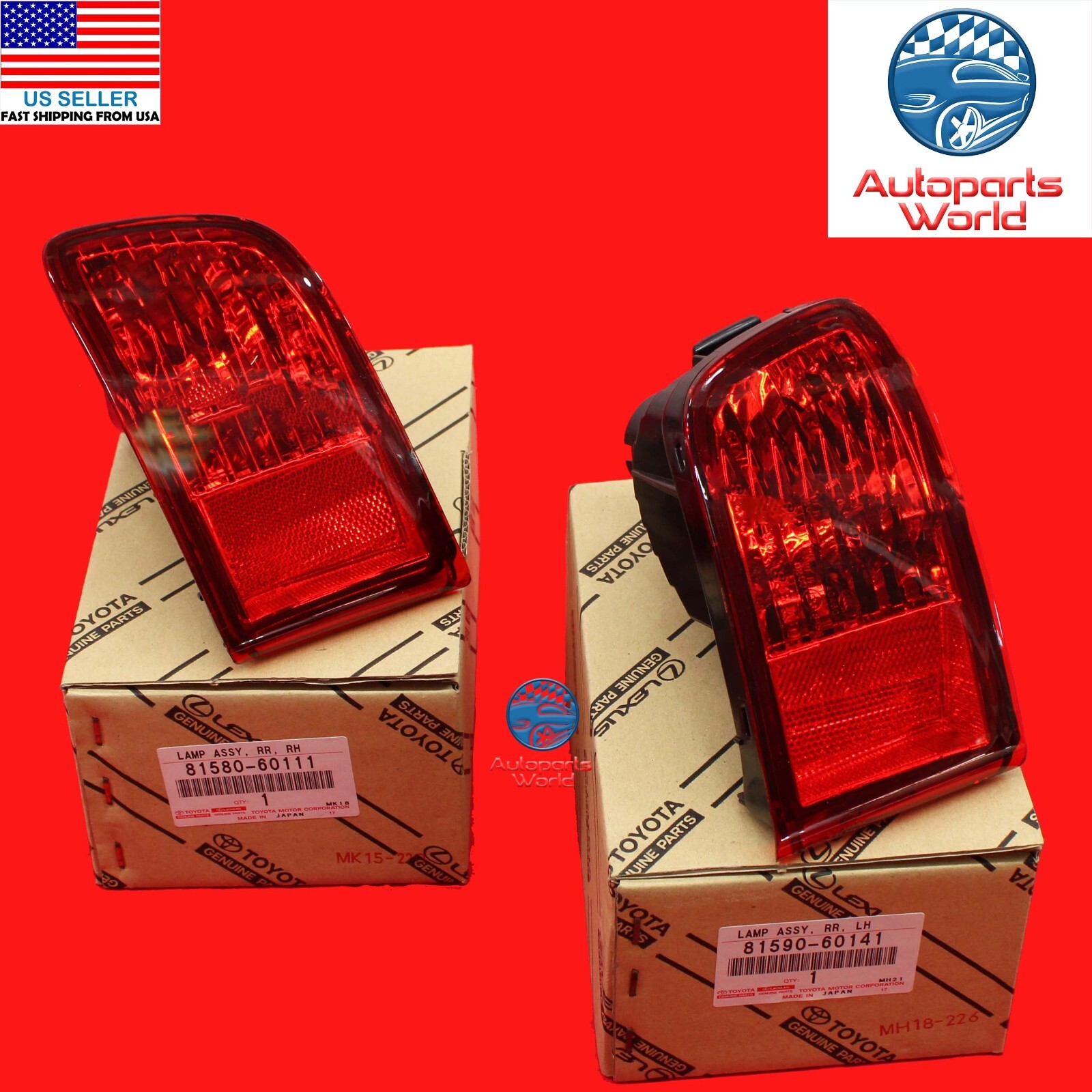 NEW GENUINE OEM TOYOTA 03-09 4RUNNER RIGHT & LEFT REAR BUMPER REFLECTOR ...