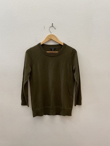J.Crew Merino Wool Green 3/4 Sleeve Sweater Small | eBay