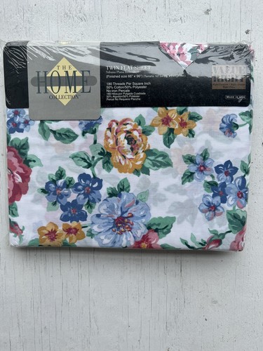 JC Penney The Home Collection Twin Flat Sheet Fancy Free Floral Vintage ...