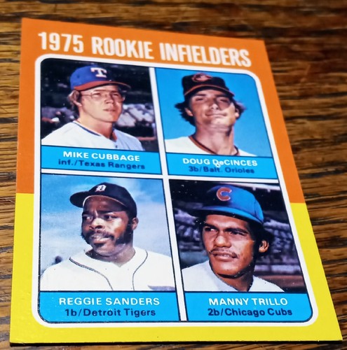 1975 Topps Rookie Infielders #617 Reggie Sanders DeCinces Trillo ...