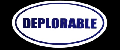 Deplorable Black & White With Blue Letters Vinyl Decal Bumper Sticker ...