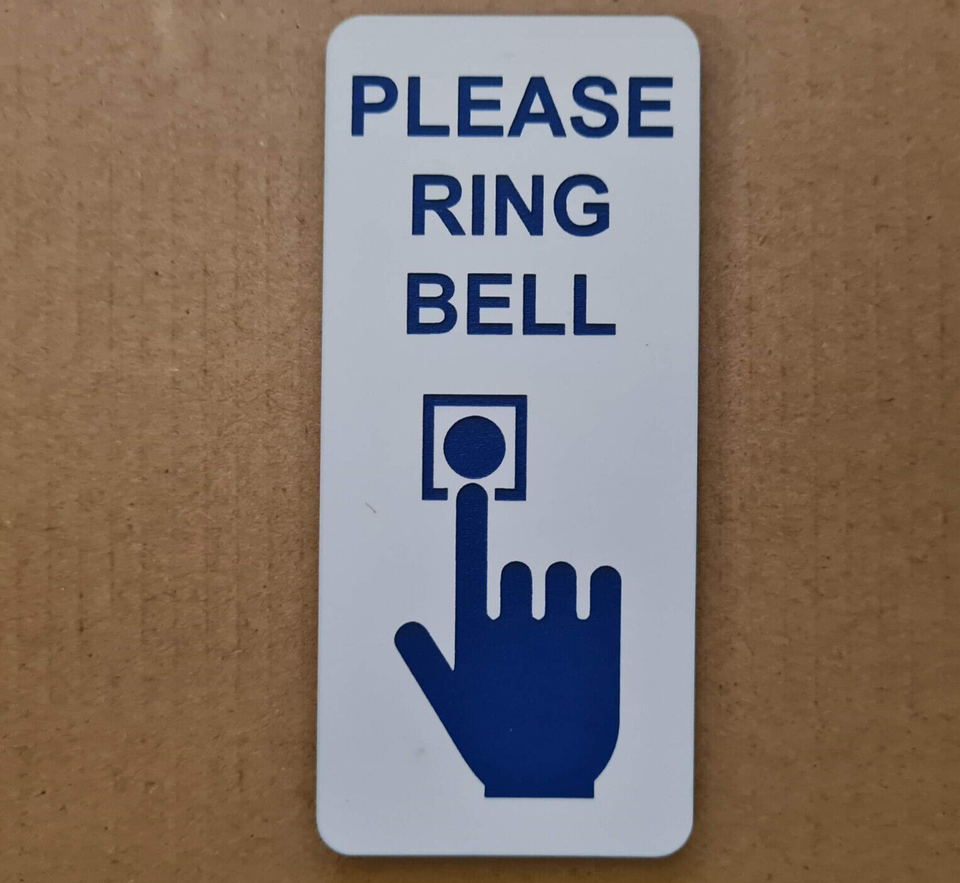 Please Ring Bell Sign Plaque Door Doorbell Buzzer Push Button Intercom ...