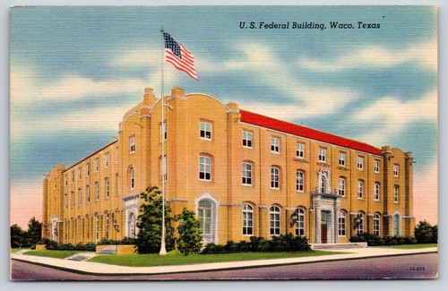 Waco Texas~US Federal Building On Corner~Vintage Linen Postcard | eBay