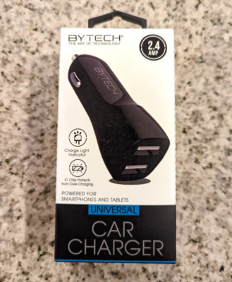 Bytech Dual USB Port Car Charger - 2.4 amp NEW POWERED FOR TABLETS ...