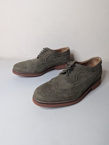 Mens Massimo Dutti US 8.5 EU 42 Olive Greeb Suede Formal Work Brogues ...
