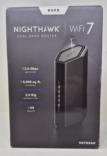 Netgear Nighthawk RS90 BE3600 3.6Gbps Dual Band WiFi 7 Router 2.5Gbps ...