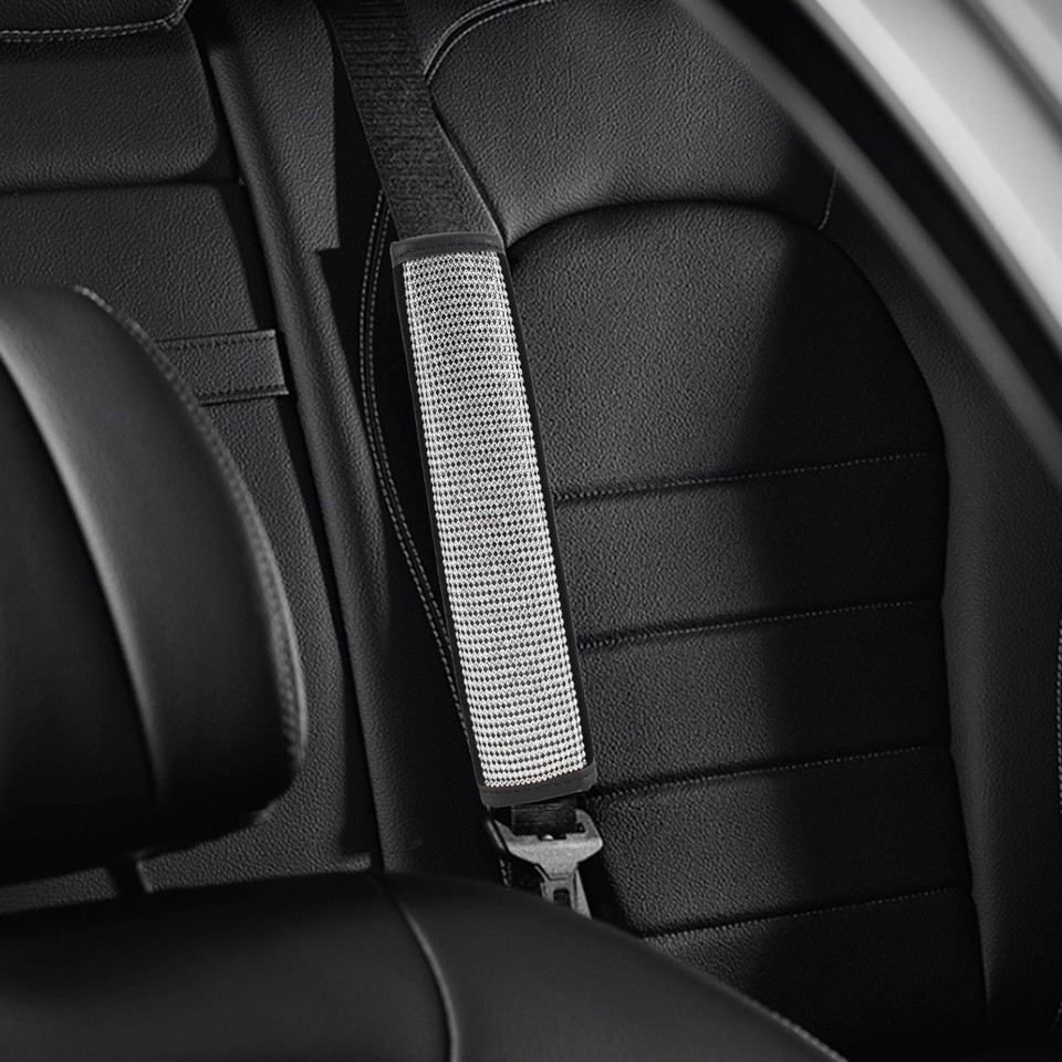 4 Packs Belt Shoulder Pads, Luster Crystal Car Belt Covers Diamond ...