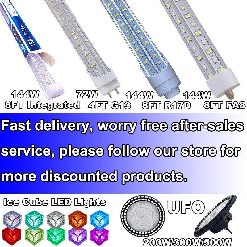 T8 4FT LED Tube Light Bulb G13 Bi-Pin 6500K T8 LED Shop Light Bulbs 72W ...